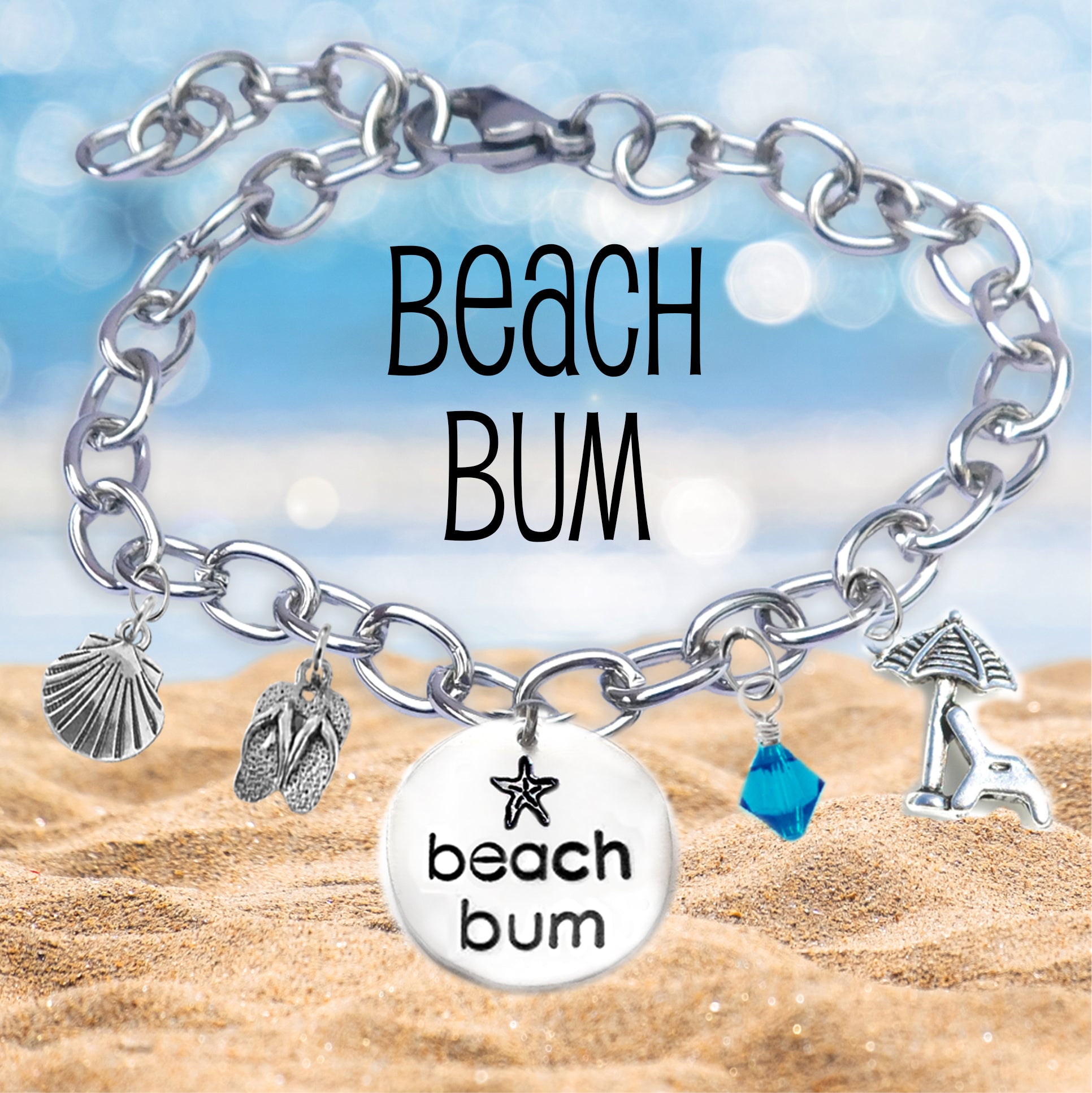Beach Bum Lowercase Font Bangle